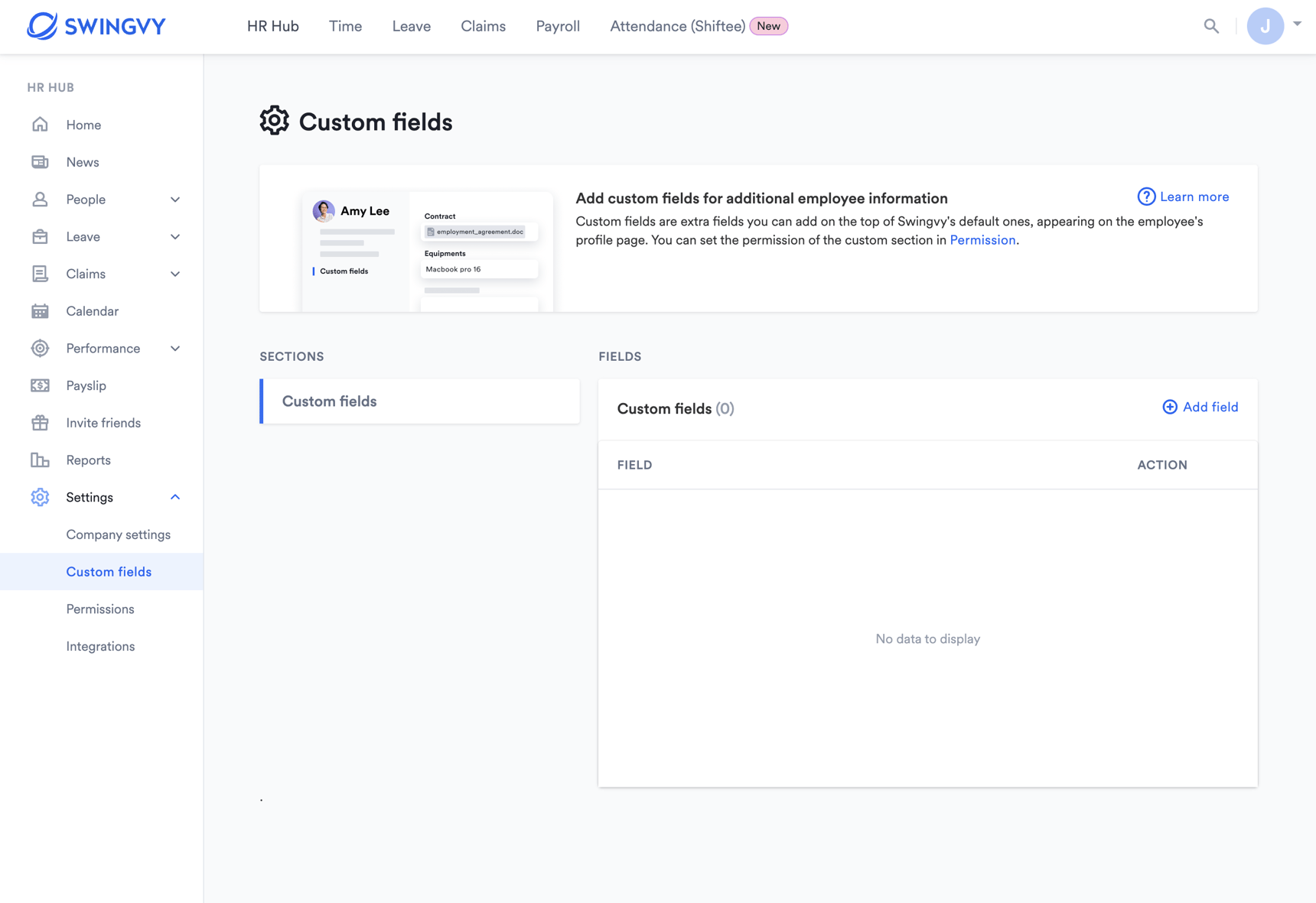 Adding custom fields to your employees records